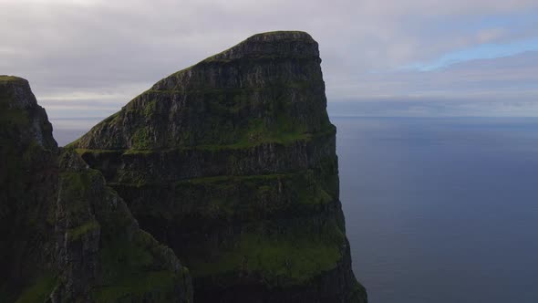 Drone From The High Sea Cliff Beinisvord, Stock Footage | VideoHive