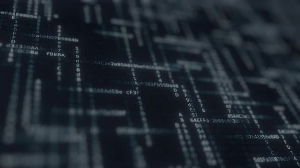 Code Strings Moving Across Computer Screen, Motion Graphics | VideoHive