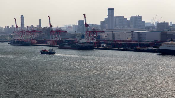 Tokyo Container Terminal Japan Time Lapse, Stock Footage | VideoHive