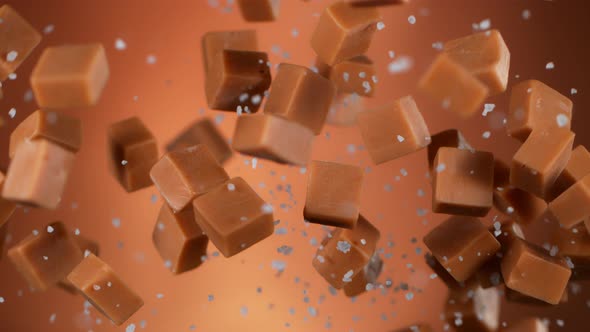 Super Slow Motion Shot of Salted Caramel Explosion at 1000Fps, Stock ...