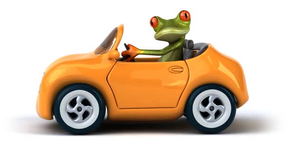 Fun frog driving, Motion Graphics | VideoHive