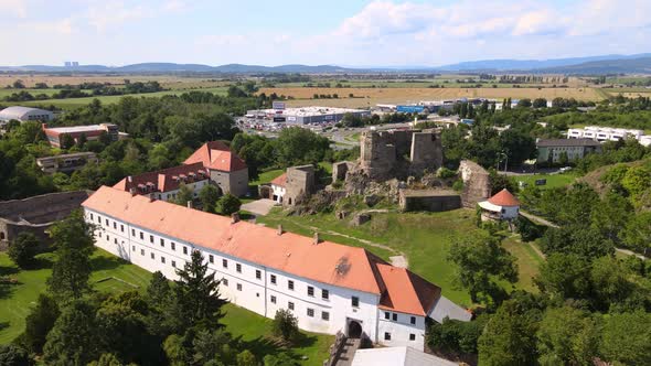 Aerial view of the castle in Levice, Slovakia, Stock Footage | VideoHive