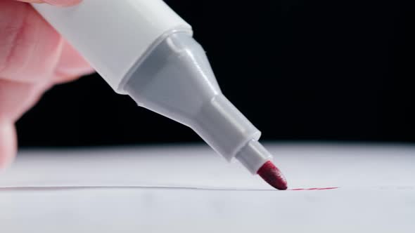 Drawing with Colorful Marker Plan Blueprint Closeup, Stock Footage