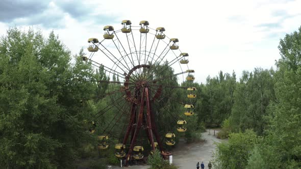 Aerial View of Chernobyl Ferris Wheel Fairground, Stock Footage | VideoHive