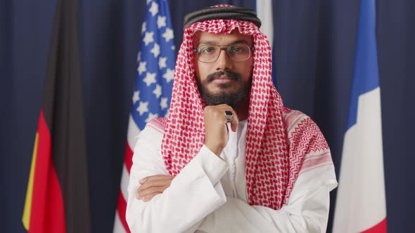 Portrait of Arab Political Leader in Keffiyeh, Stock Footage | VideoHive