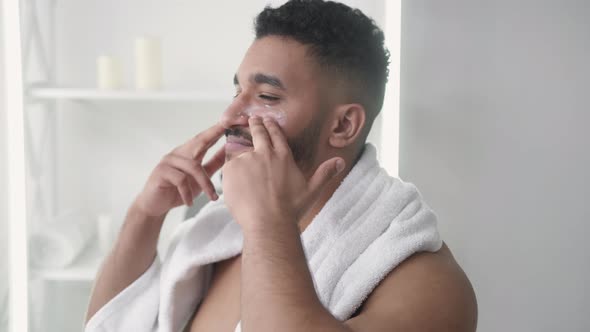 Skincare Routine Facial Treatment Man Face Cream, Stock Footage | VideoHive