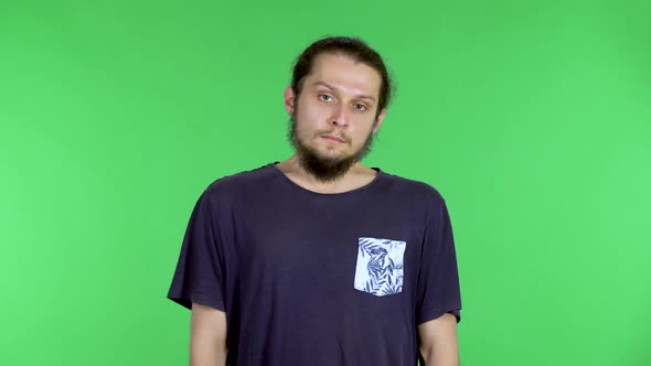 Portrait of a Tired Man Relieving Himself of Stress and Tiredness After ...