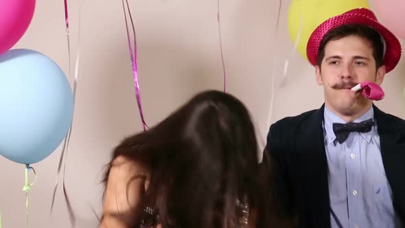 Cool couple dancing with props, Stock Footage | VideoHive