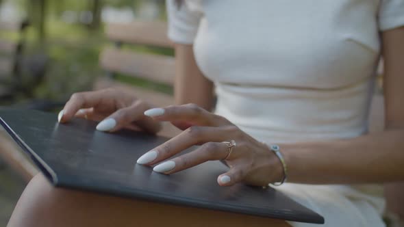 Female Hand Tapping Fingers on Clipboard Outdoors, Stock Footage ...