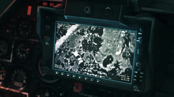 Modern Military Target Vision Display Of Combat Missile Heat Search ...