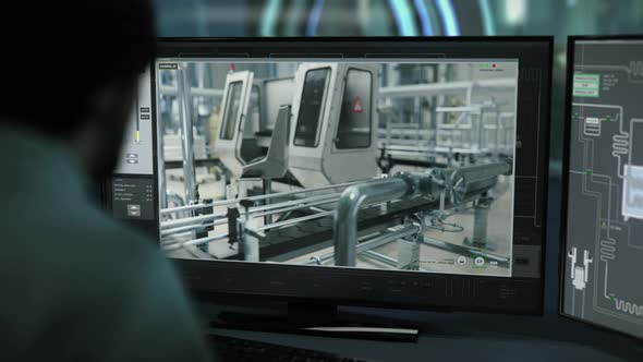 Plant Computer Program Used By Engineer To Monitor Manufacturing ...