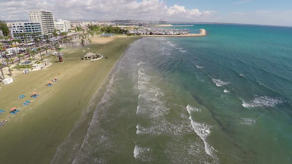 Fantastic Aerial View of Cyprus Resort at Mediterranean Seaside, Summer ...