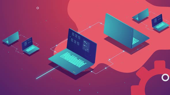 Data Search Transfer Infographic Red, Motion Graphics | VideoHive