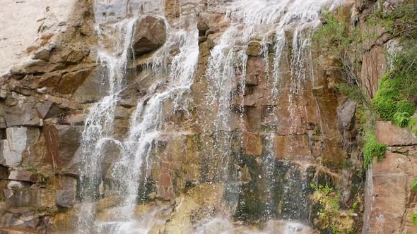 Beautiful waterfall from a cliff in the forest. Video of flowing water ...