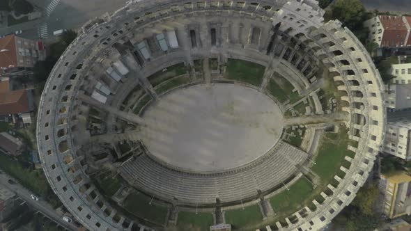 Aerial view of an ancient Roman Amphitheater, Stock Footage | VideoHive