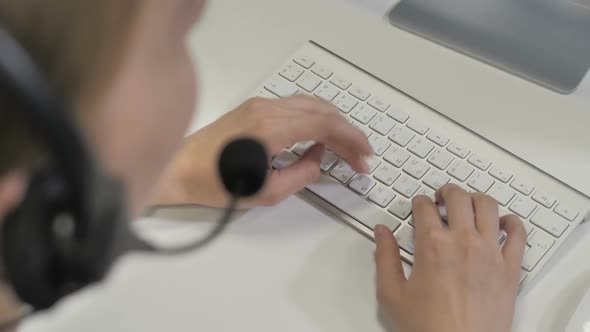 Close-up Microphone Operator's Headset, Keyboard, Stock Footage | VideoHive