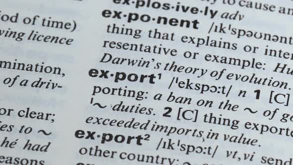 Export Definition Written in Dictionary, Process of International Trade ...