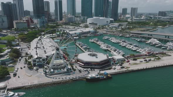 Sky Views Miami Wheel Aerial, Stock Footage | VideoHive