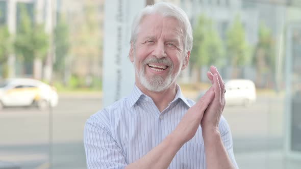 Old Man Clapping in Appreciation Outdoor, Stock Footage | VideoHive