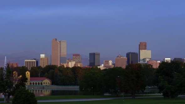 Denver Skyline Sunrise Establishing Shot, Stock Footage | VideoHive