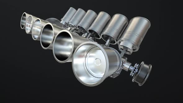 Engine Pistons V12, Motion Graphics | VideoHive