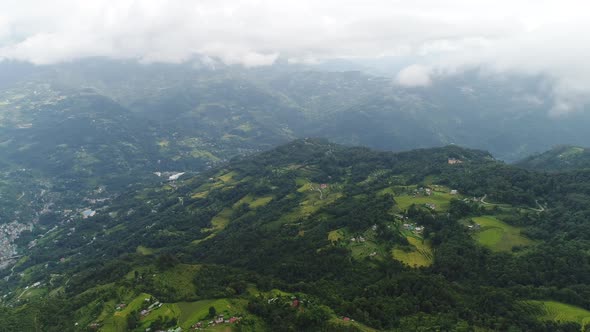 Rumtek Monastery area in Sikkim India seen from the sky, Stock Footage