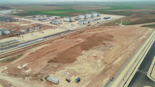 Construction Site Empty Field Aerial View, Stock Footage | VideoHive