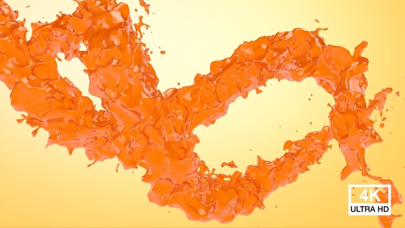 Orange Juice Flow Mixed 4K, Motion Graphics | VideoHive