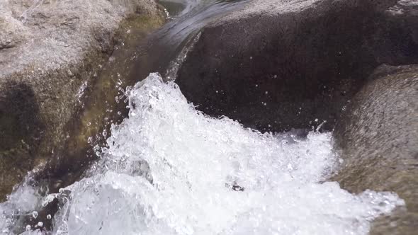 Close Up of Flowing Water Splash From Mountain River on Summer Day ...