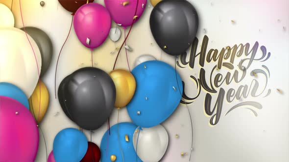 New Year Balloons Loop Background, Motion Graphics | VideoHive