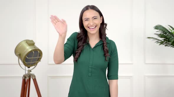 Indian girl saying Hi, Stock Footage | VideoHive
