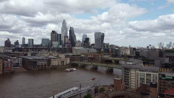 Shooting From a Drone of the River Thames and Bridges on It, Stock Footage