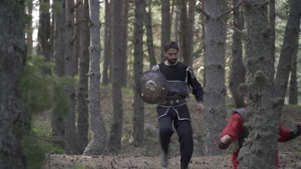 Soldier fleeing from the enemy in the Middle Ages., Stock Footage ...