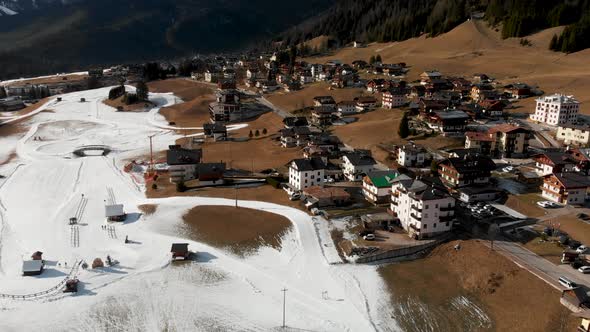 Aerial View of Sappada in Winter Season Italian Dolomites, Stock Footage