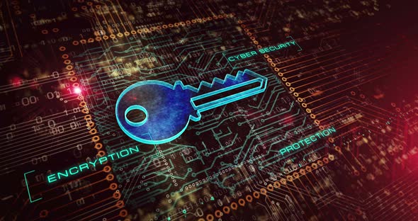 Cyber security with key symbol digital, Motion Graphics | VideoHive