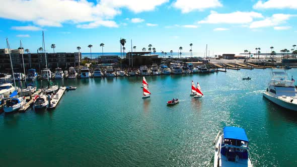 Oceanside Harbor Boats Drone Shot, Stock Footage | VideoHive