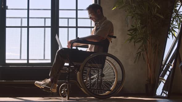 Handicapped Man by Window, Stock Footage | VideoHive