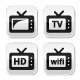 TV Set Vector Buttons, Vectors | GraphicRiver