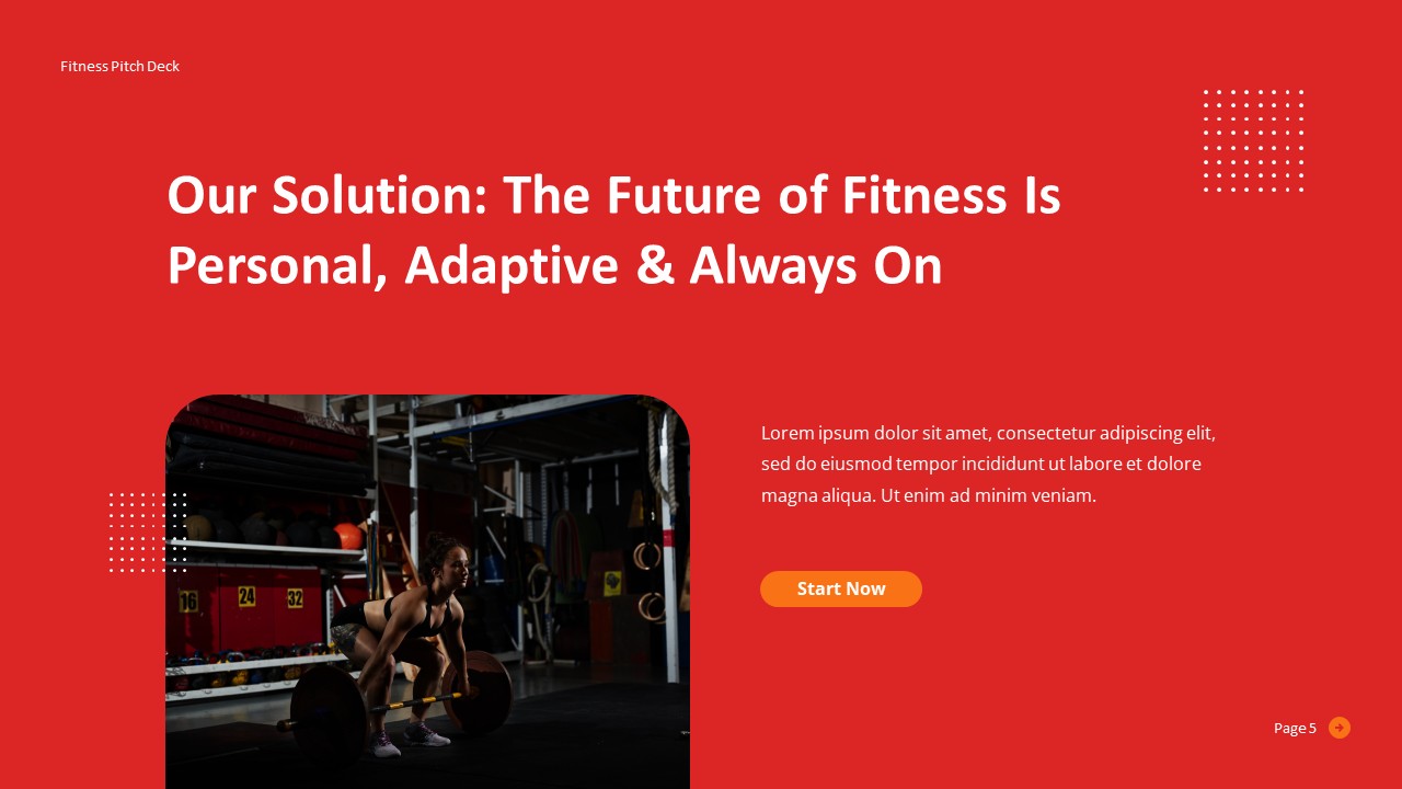 Fitness Pitch Deck PowerPoint Template, Presentation Templates ...