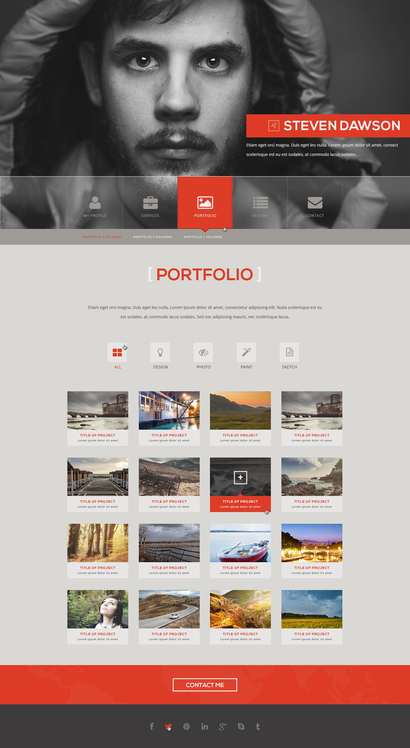 Syntac - Flat Personal Portfolio Psd Template by eriktailor | ThemeForest
