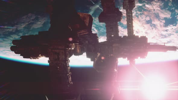 Alien Mothership Near Earth Elements Furnished By NASA, Motion Graphics