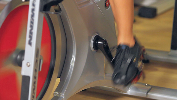 Close Up on Woman Foot During Bike Exercises, Stock Footage | VideoHive