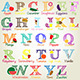 Illustrated Alphabet Letters, Vectors | GraphicRiver