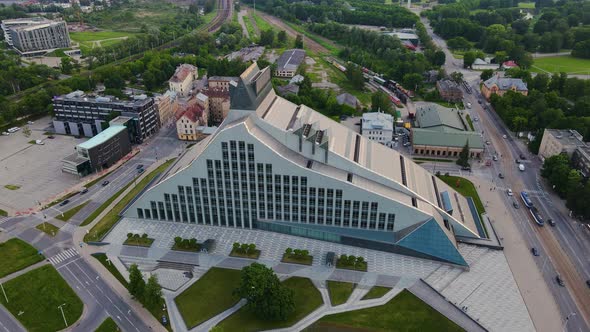 Aerial View of the National Library of Latvia Beautiful Modern ...