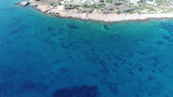 Aliko beach on the island of Naxos in the Cyclades in Greece seen from ...