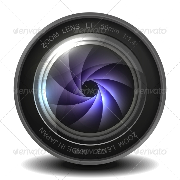 Camera Photo Lens with Shutter. by In-Finity | GraphicRiver