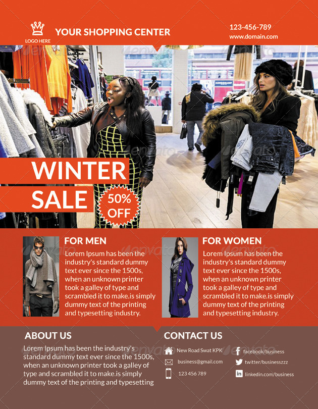 Winter Sale Flyer, Print Templates | GraphicRiver
