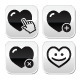 Heart Love Vector Buttons Set, Vectors | GraphicRiver
