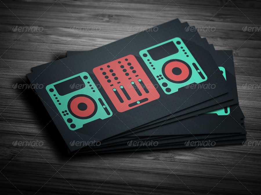 Flat DJ Business Card, Print Templates | GraphicRiver