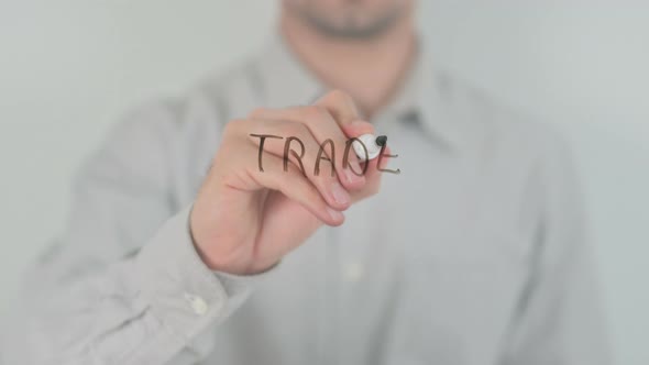 Trade Writing on Screen with Hand, Stock Footage | VideoHive